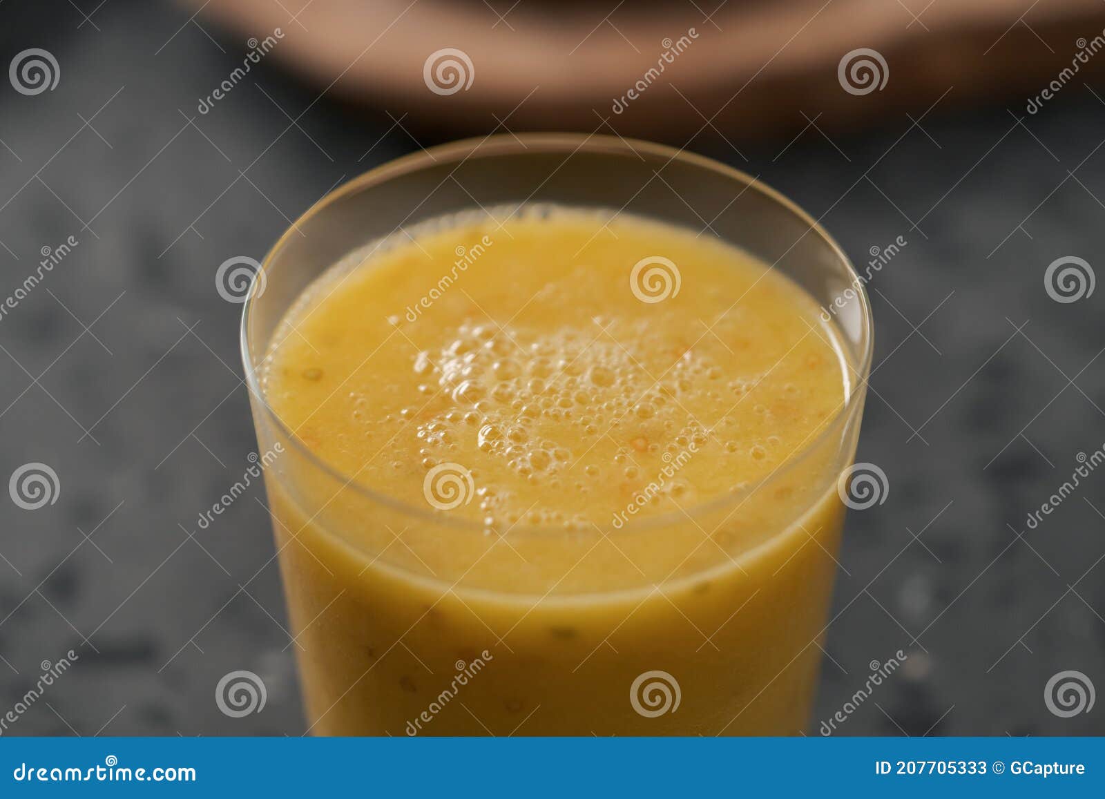 Fresh Mango Lulo Smoothie on Kitchen Countertop Stock Image - Image of ...