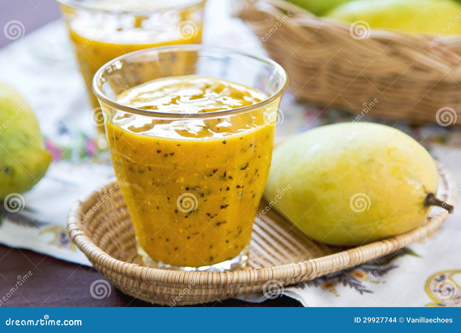 Mango with Passion Fruit Smoothie Stock Photo - Image of summer ...