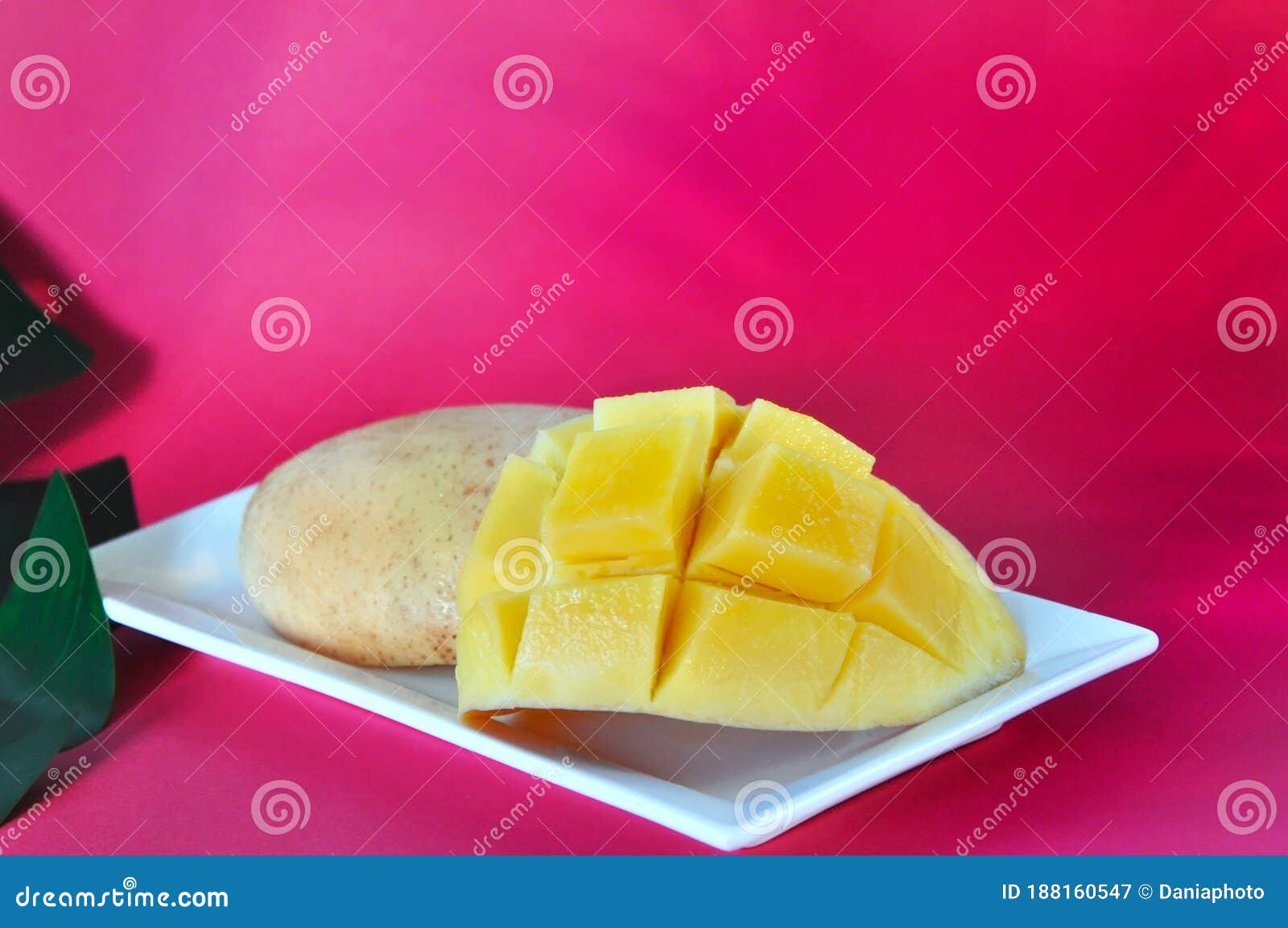 Fresh Mango on Pink Background in Summer Concept Stock Image - Image of ...