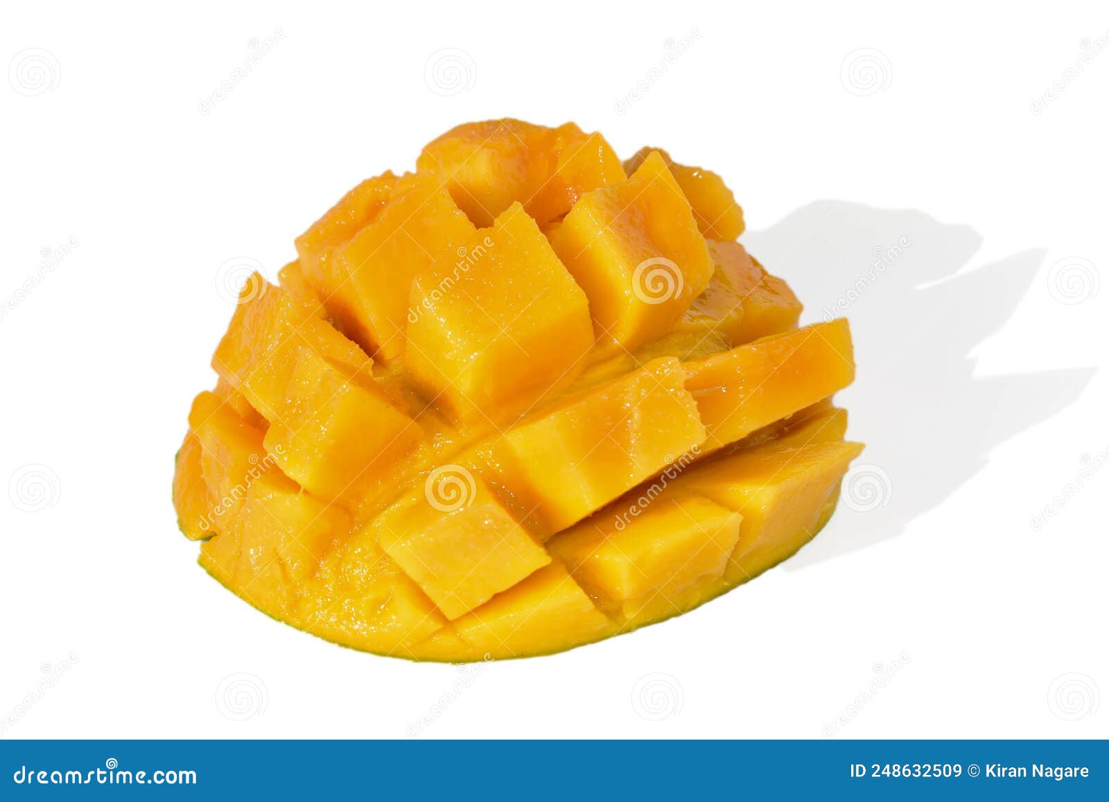 Fresh Mango Slice Cut Cubes Stock Image - Image of object, piece: 248632509
