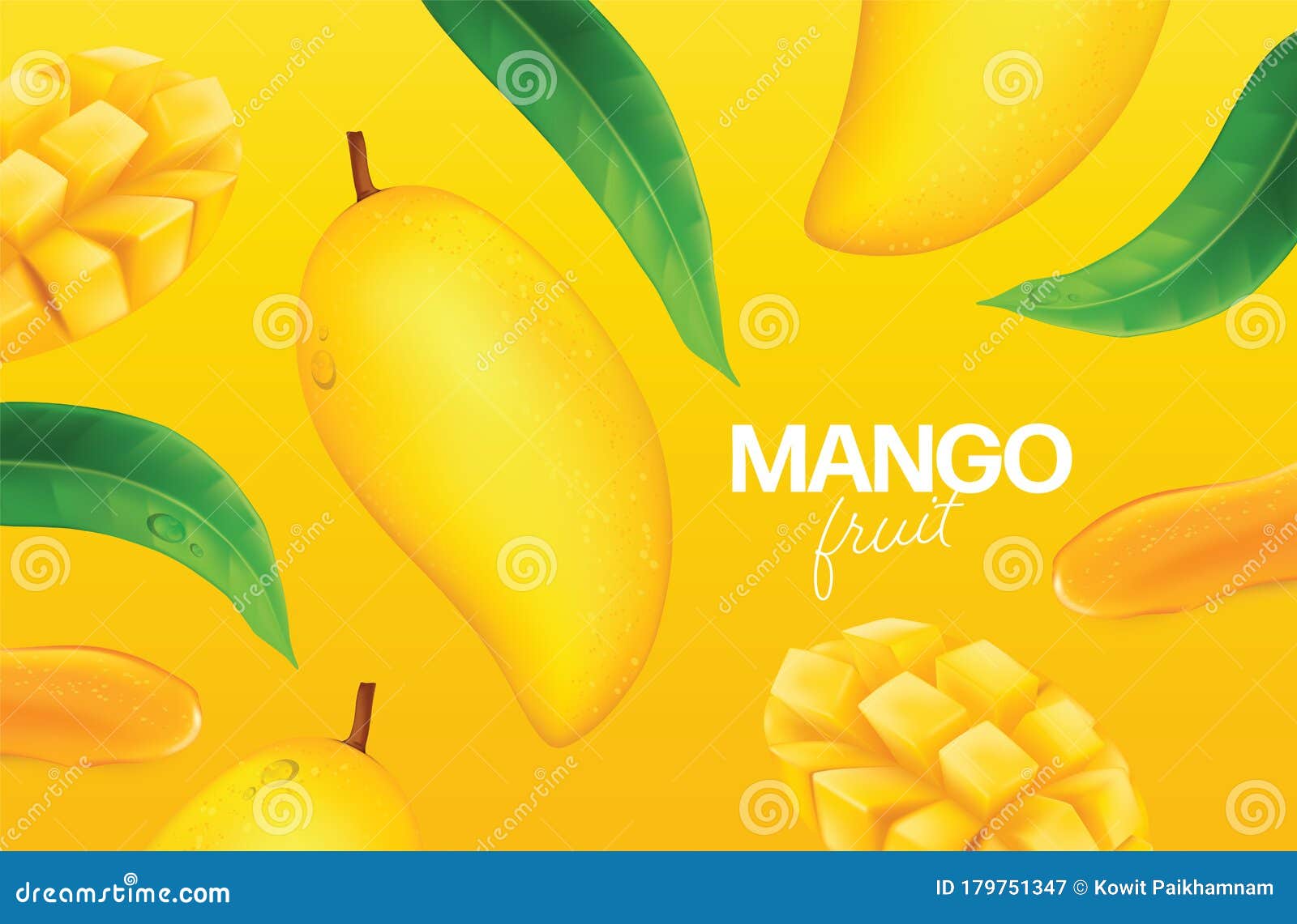 Fresh Mango Vector Illustration Stock Vector - Illustration of garden ...