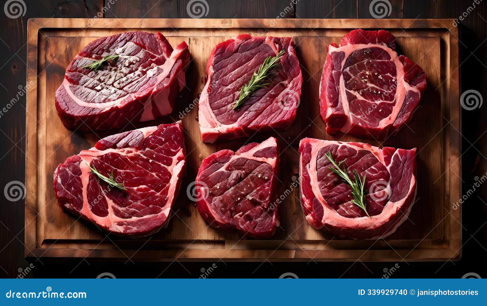 Marbled Beef Steak Like Heart Shape And Rosemary Hearb Isolated On ...