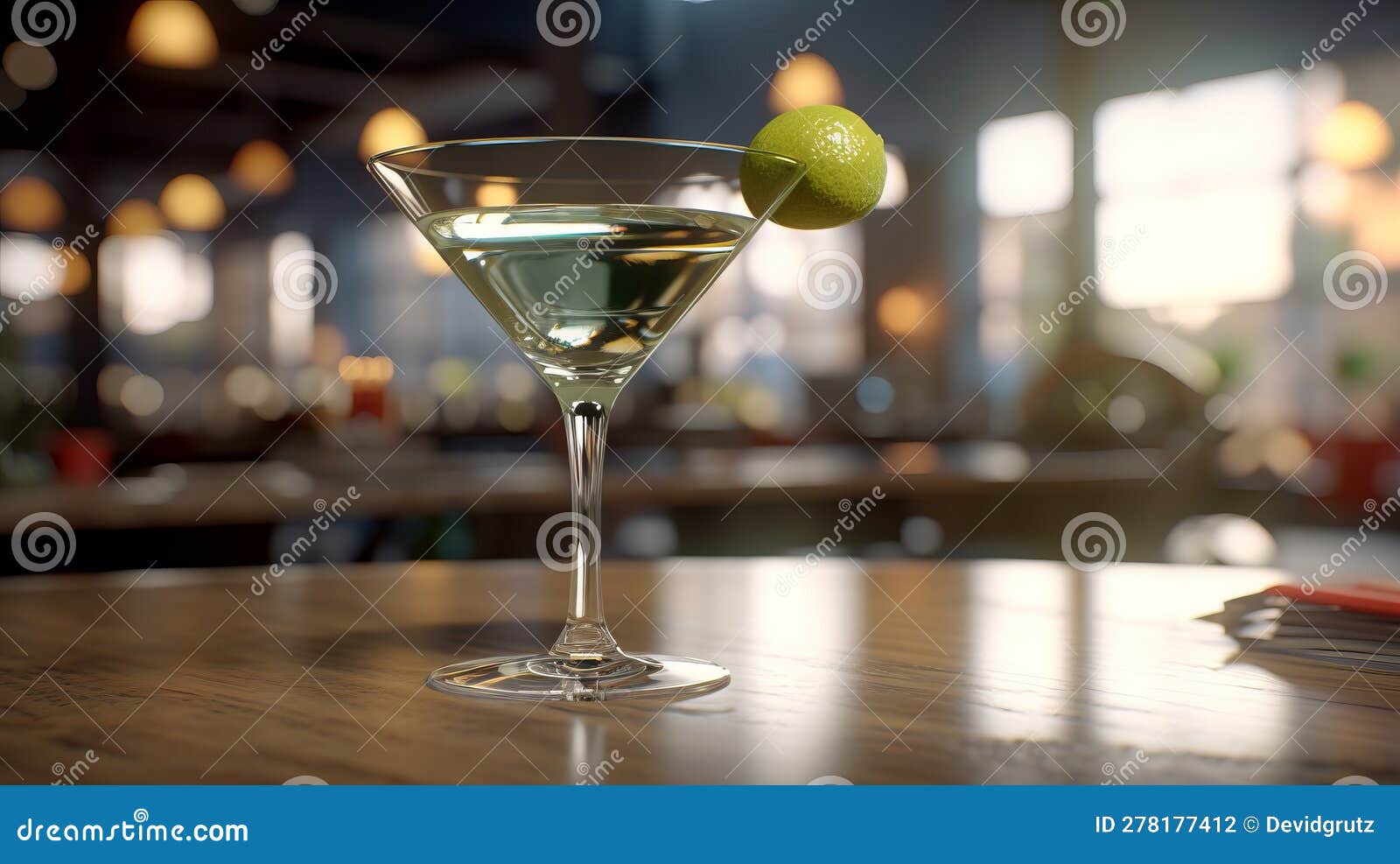 Fresh Martini Drink on the Table in the Bar. Generative AI Stock Photo ...
