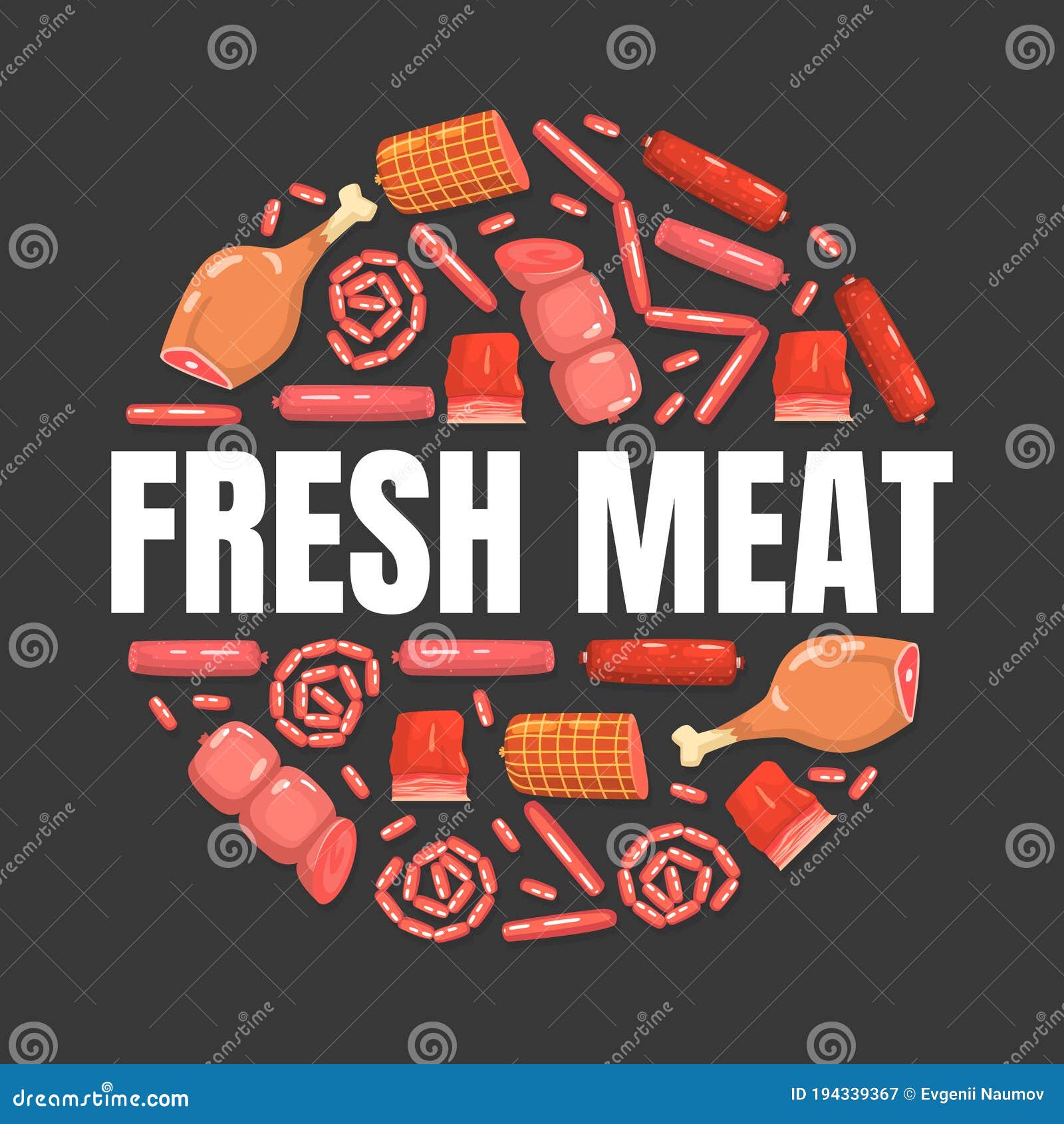 Fresh Meat Banner Template, Meat Delicatessen and Butchery Products ...