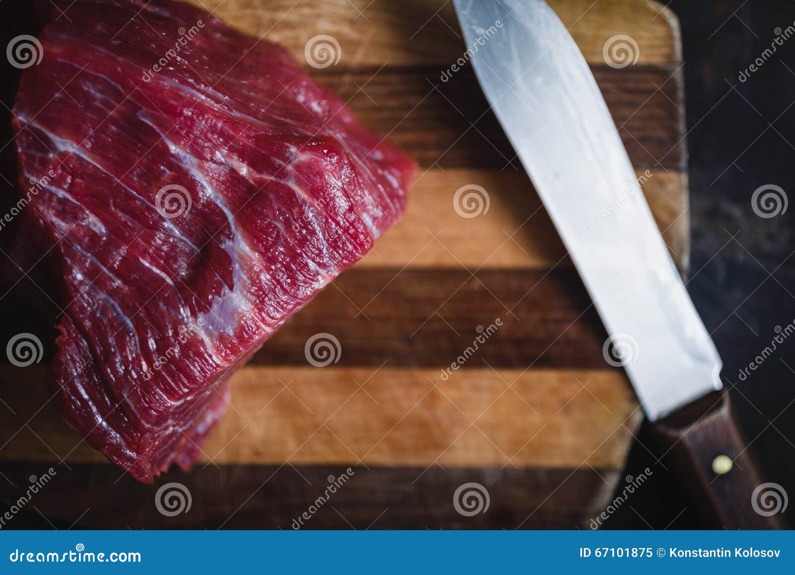Fresh Meat Beef on Dark Background Stock Image - Image of food, piece ...