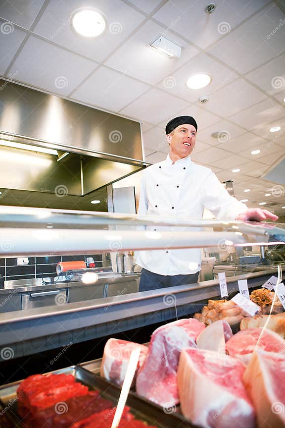 Fresh meat Butcher stock image. Image of adult, deli - 20650509