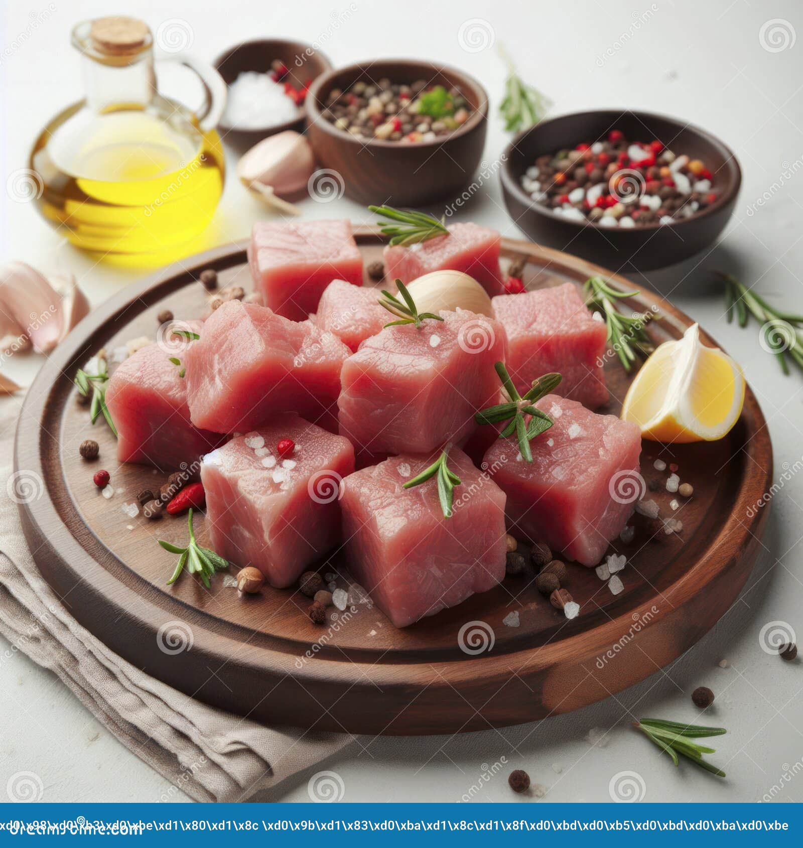 Fresh Meat, Meat Cubes for Frying Isolated on White Background. Ai ...