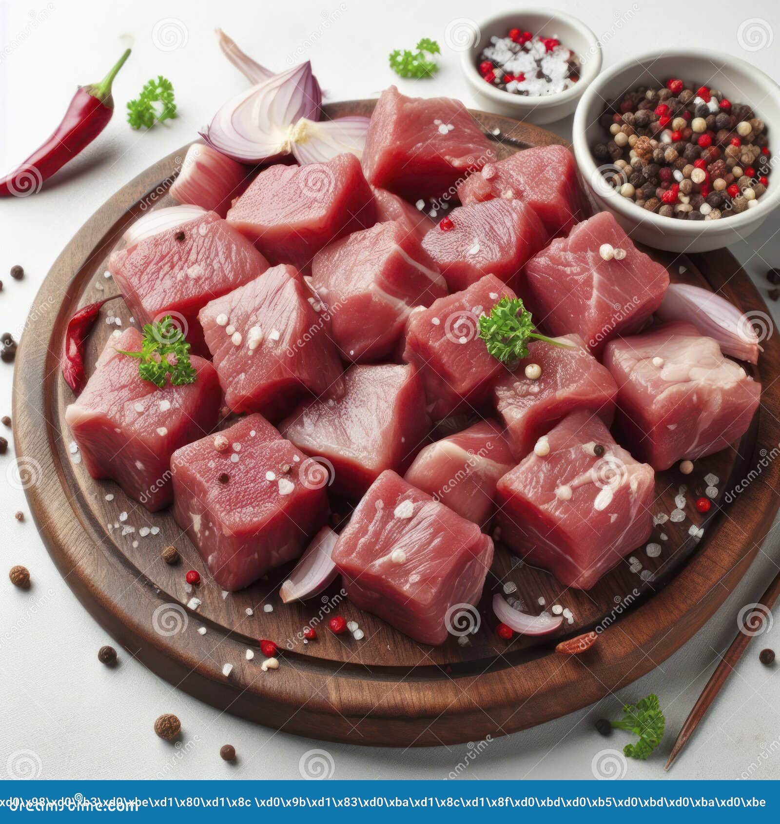 Fresh Meat, Meat Cubes for Frying Isolated on White Background. Ai ...