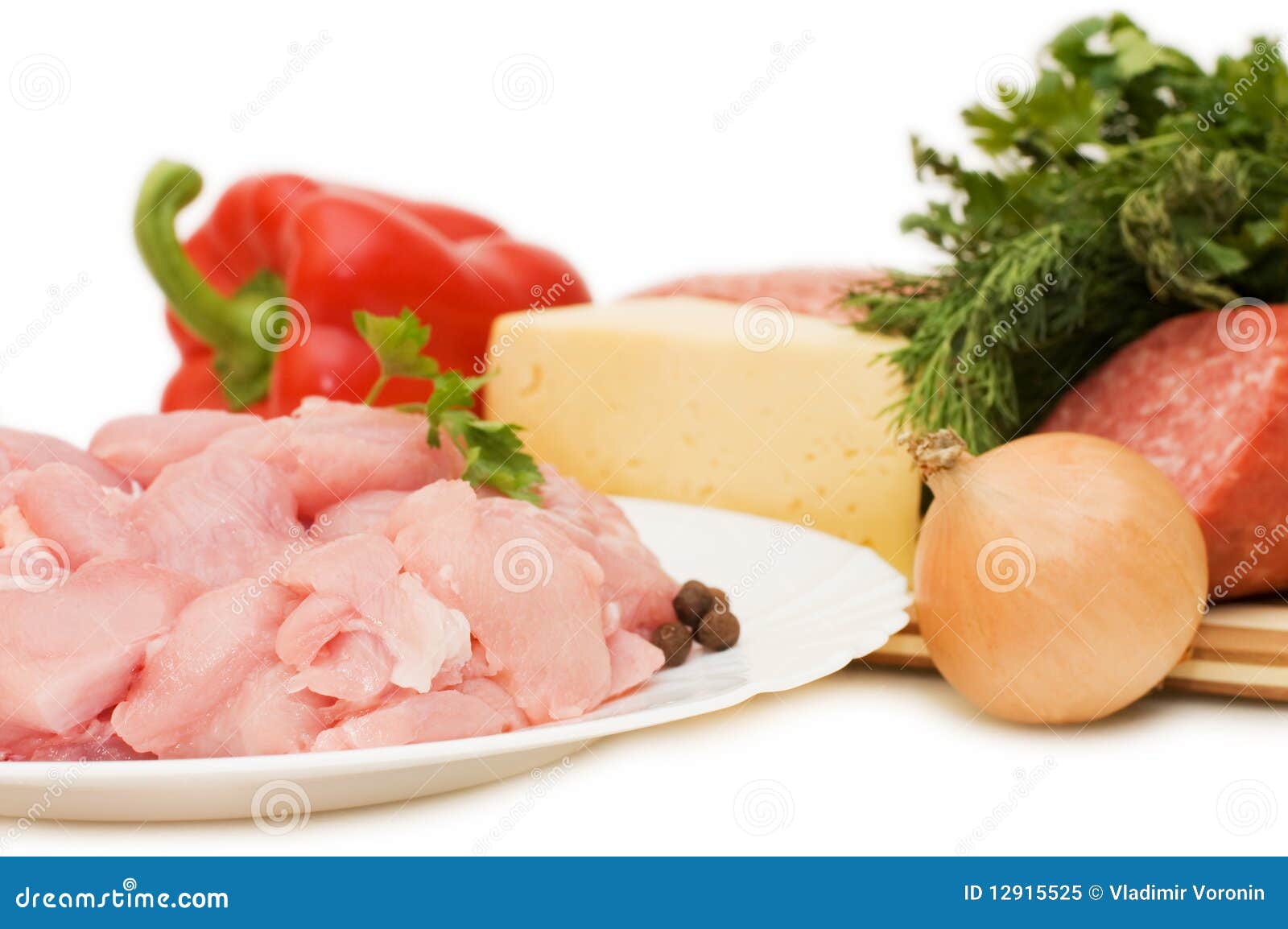 Fresh Meat and Different Components Stock Image - Image of plate ...