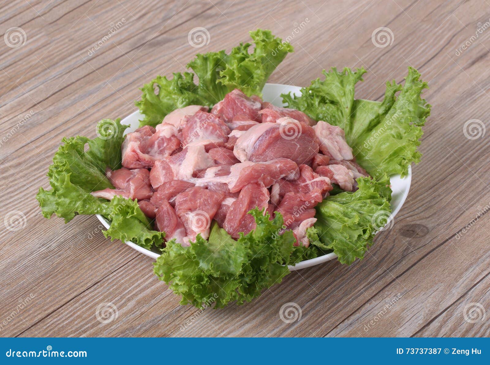 Fresh Meat and Green Vegetables Stock Image - Image of pieces, block ...
