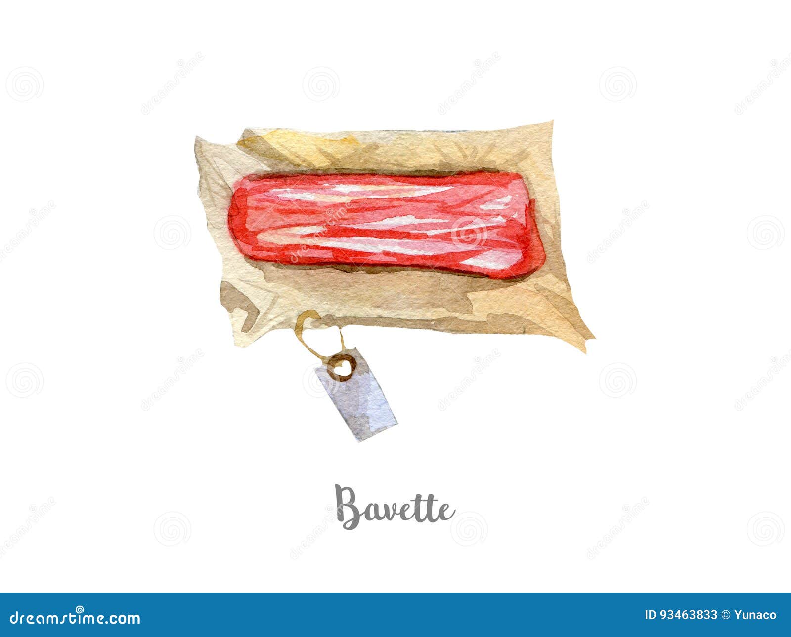 Fresh Meat Illustration. Hand Drawn Watercolor on White Background ...