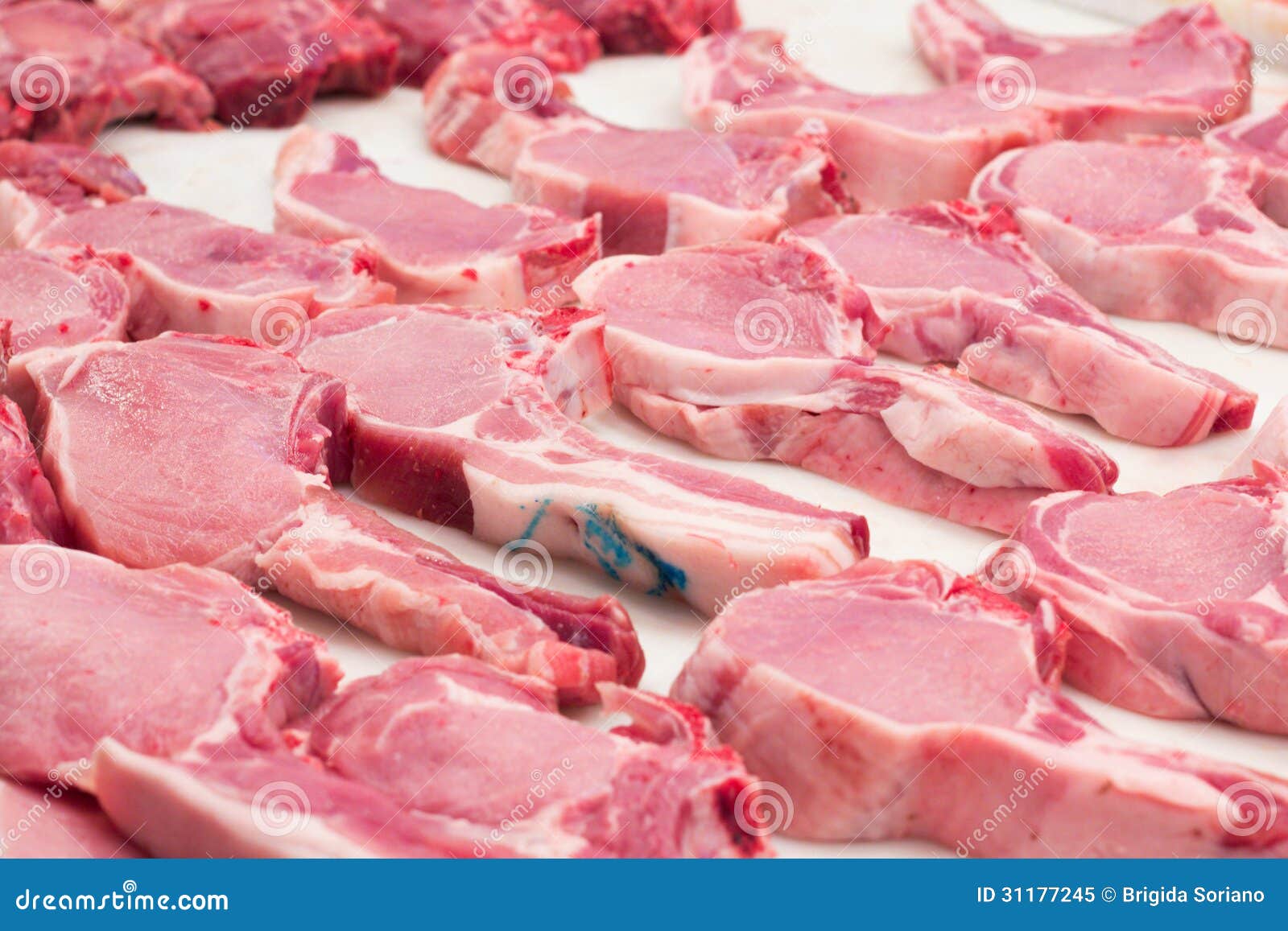 Fresh meat in market stock image. Image of slices, bone - 31177245
