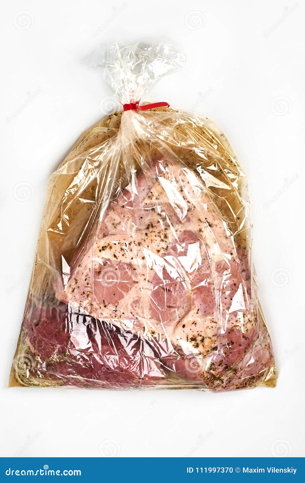 Fresh Meat Packaged in a Sleeve with Spices, for Baking is Ready for ...