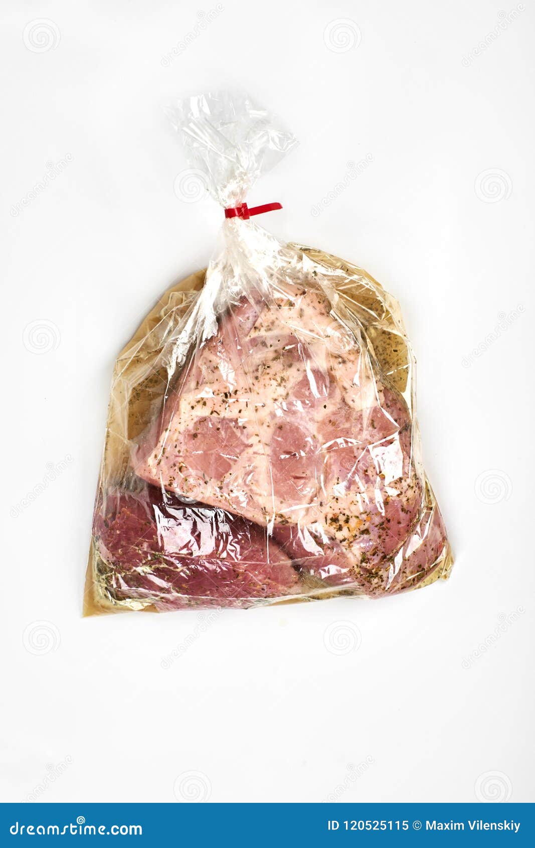Fresh Meat Packaged in a Sleeve with Spices, for Baking is Ready for ...