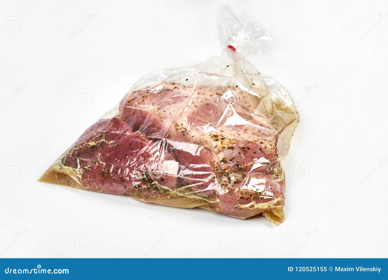 Fresh Meat Packaged in a Sleeve with Spices, for Baking is Ready for ...