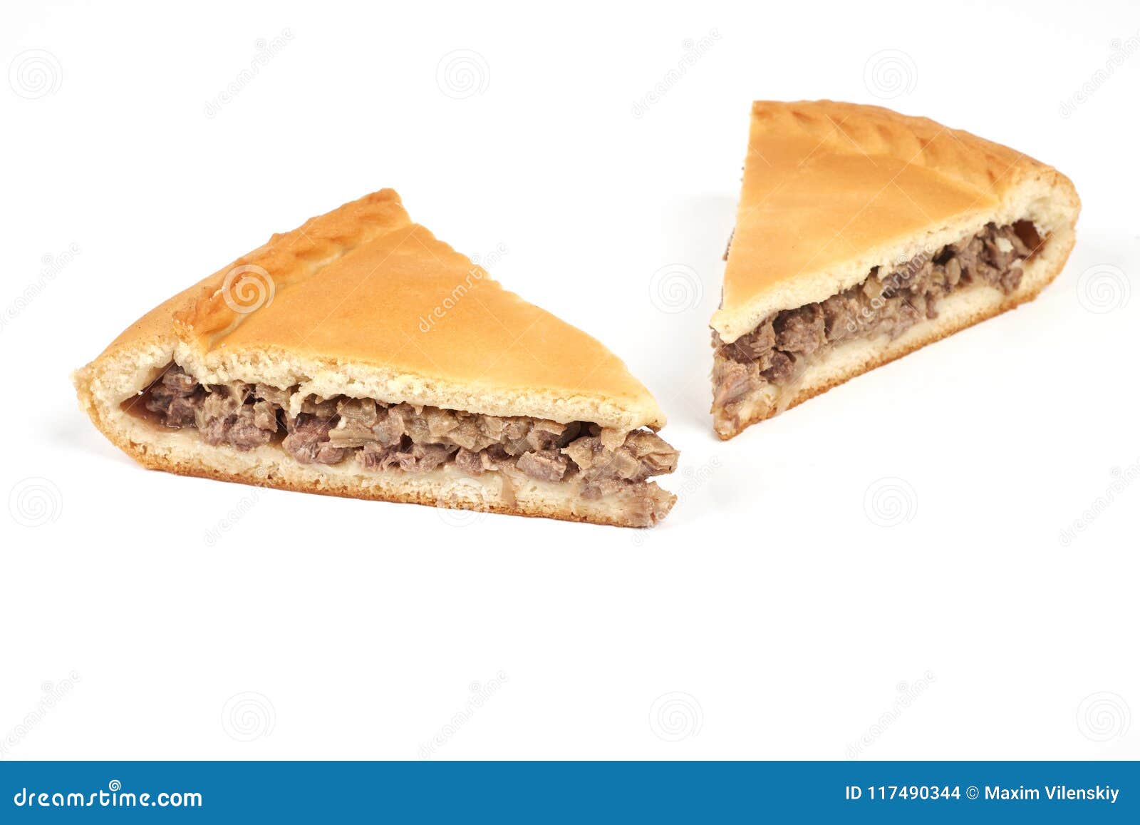 Meat Pie, Isolated on White Background Stock Photo - Image of dinner ...