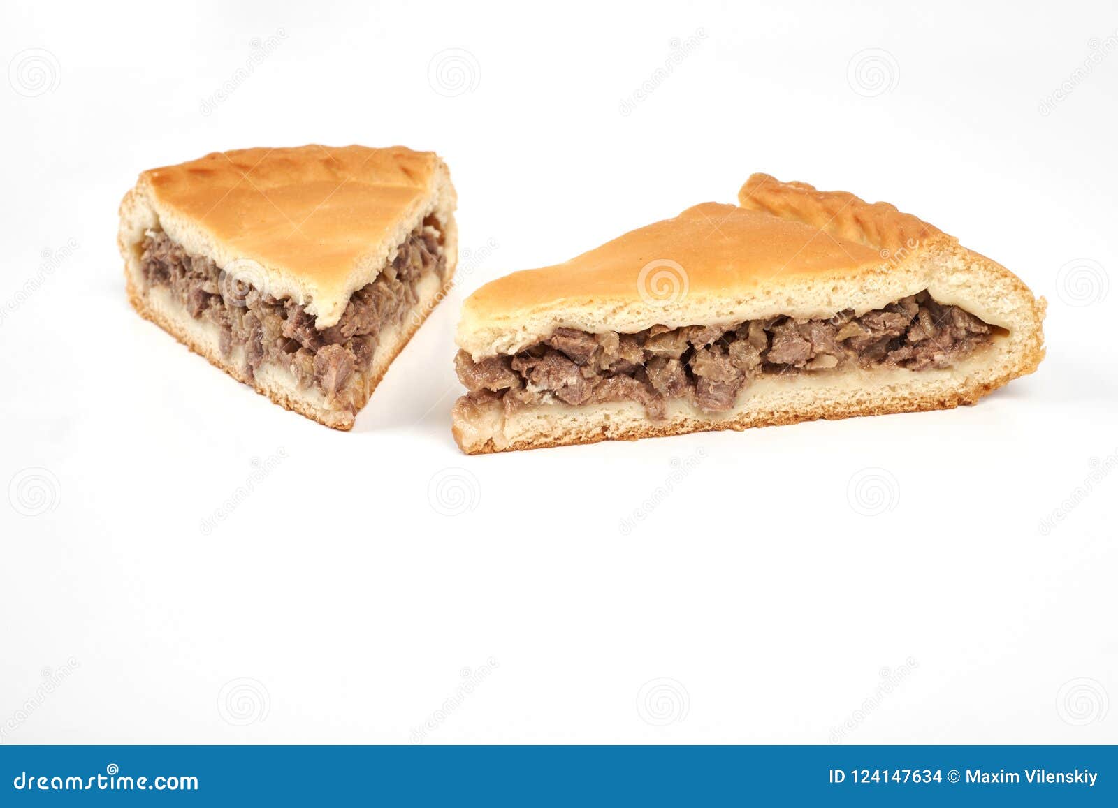 Meat Pie, Isolated on White Background Stock Photo - Image of ...