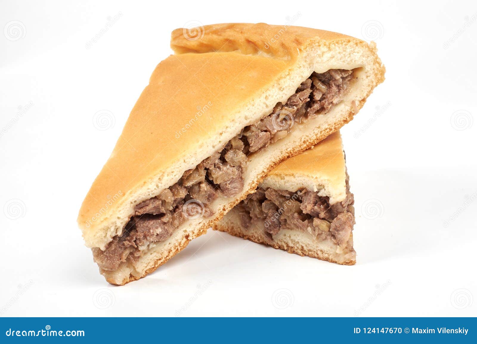 Meat Pie, Isolated on White Background Stock Photo - Image of gourmet ...