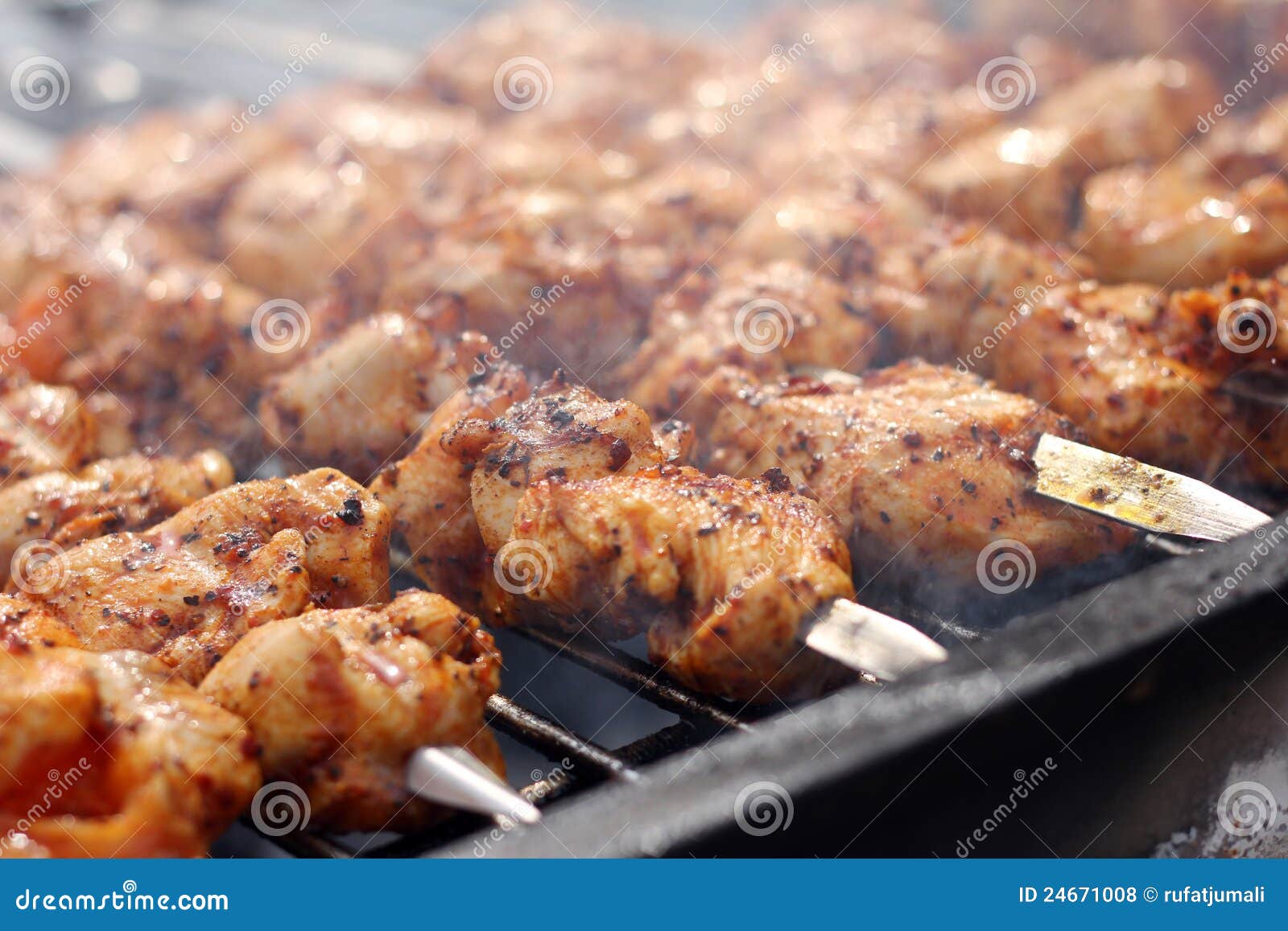 Fresh Meat Prepared on Fire Stock Photo - Image of heat, grilled: 24671008