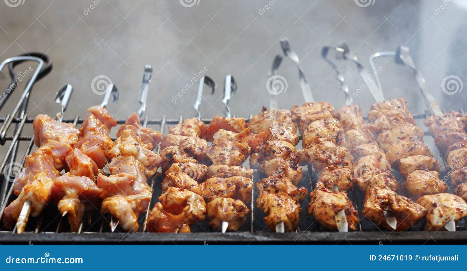 Fresh Meat Prepared on Fire Stock Image - Image of party, roasted: 24671019