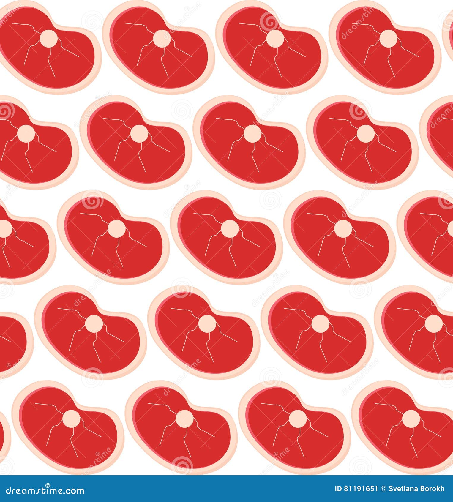 Fresh Meat Seamless Pattern, Flat Style. Vector Illustration Stock ...
