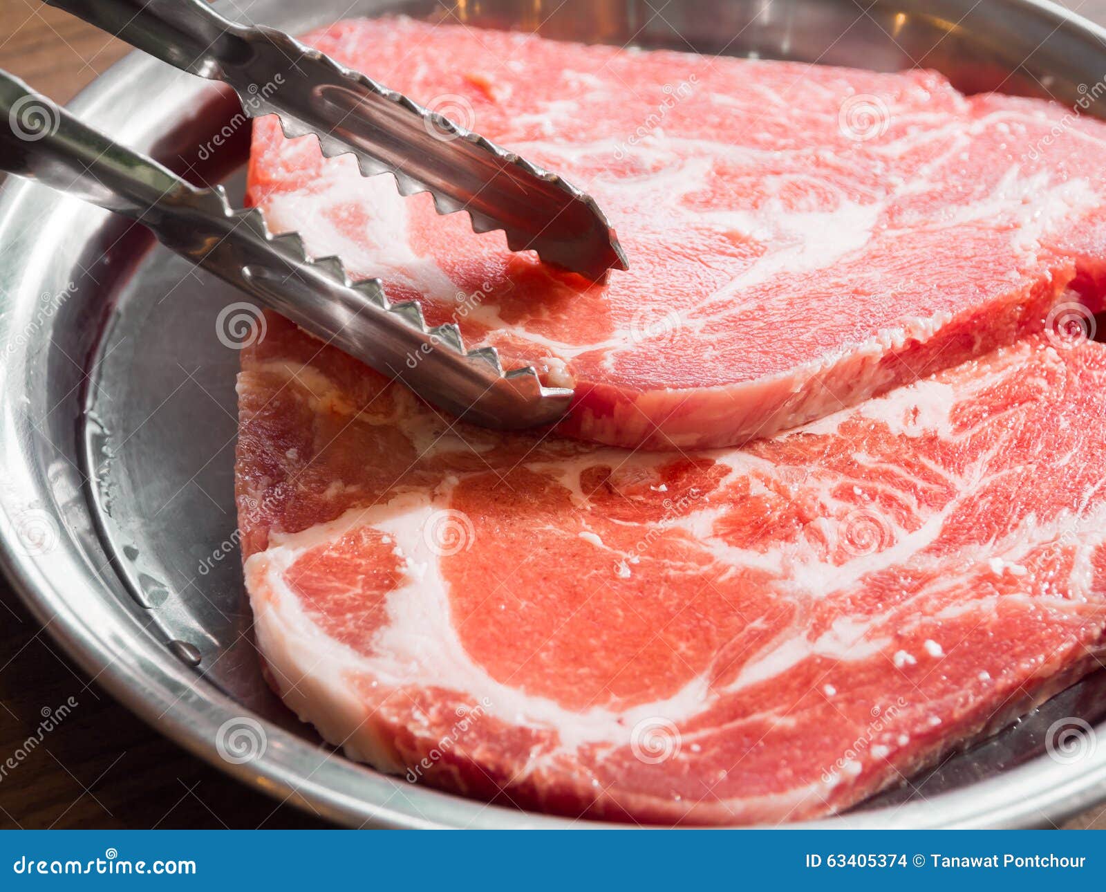 Fresh meat serve on plate. stock photo. Image of food - 63405374