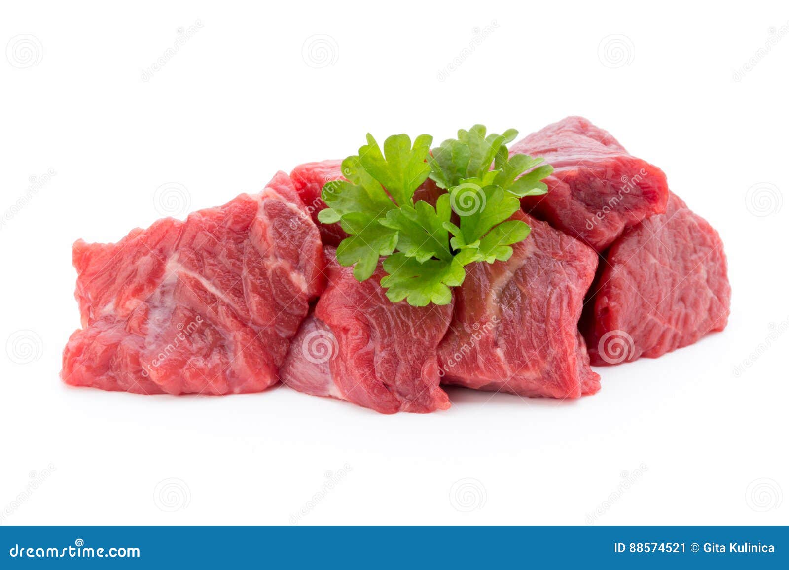 Fresh Meat on Slice on the White Background. Stock Image - Image of ...