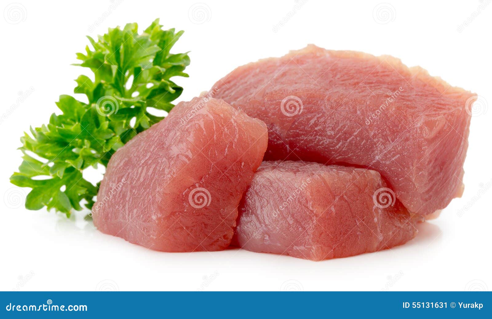 Fresh Meat Slices Isolated on the White Background Stock Image - Image ...