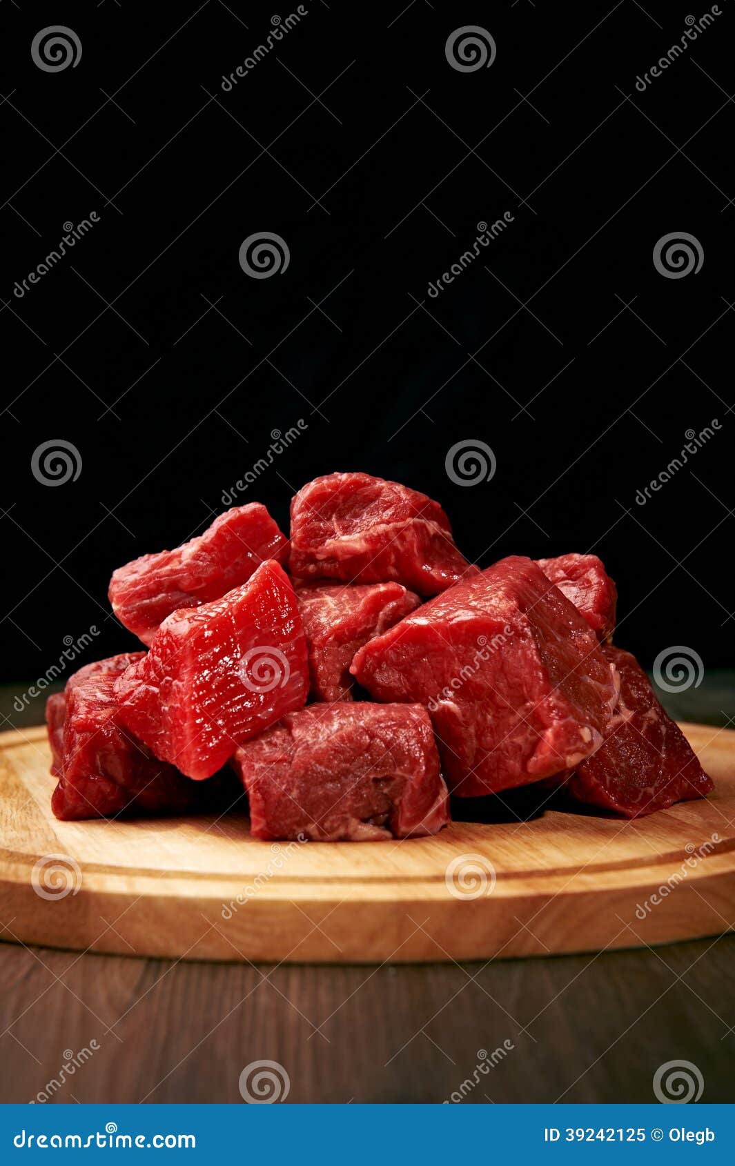 Fresh meat on a table stock image. Image of wood, portion - 39242125