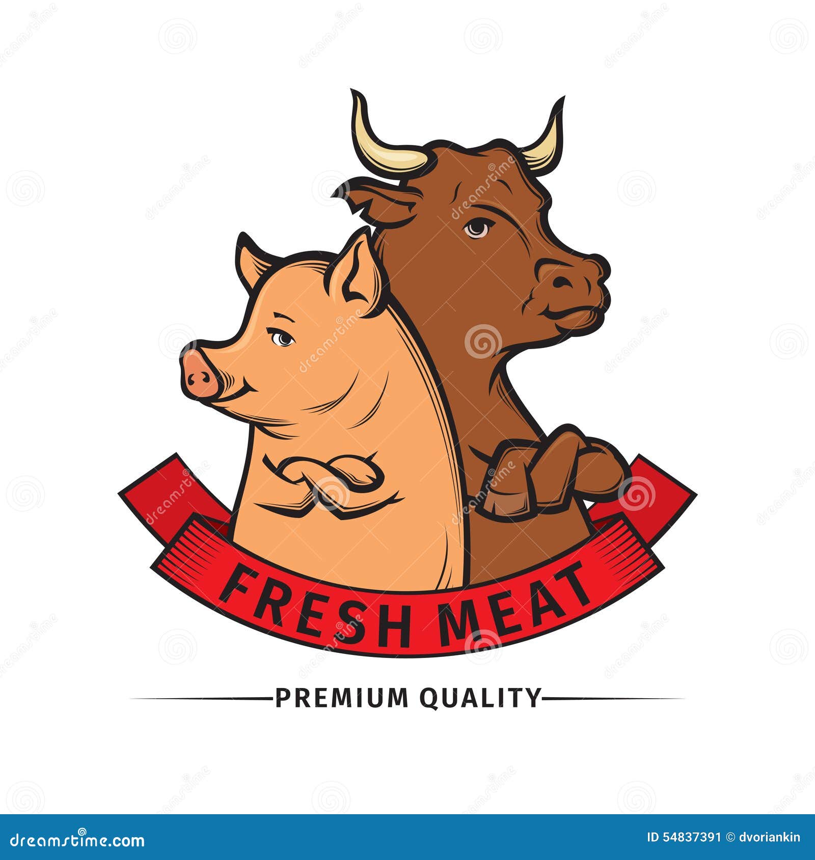 Fresh meat stock vector. Illustration of meat, sticker - 54837391 Fresh meat stock vector. Illustration of meat, sticker - 54837391