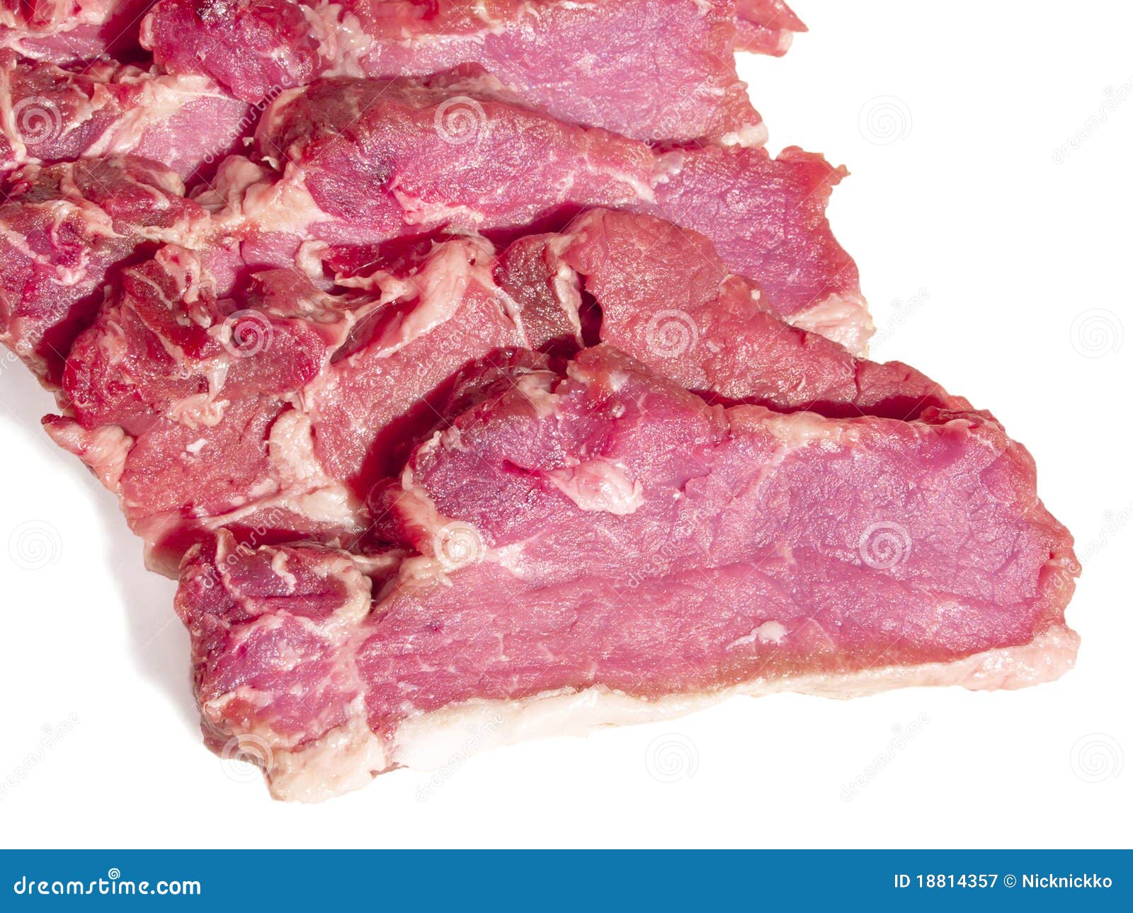 Fresh Meat On A White Background Stock Image - Image of meal, slice ...
