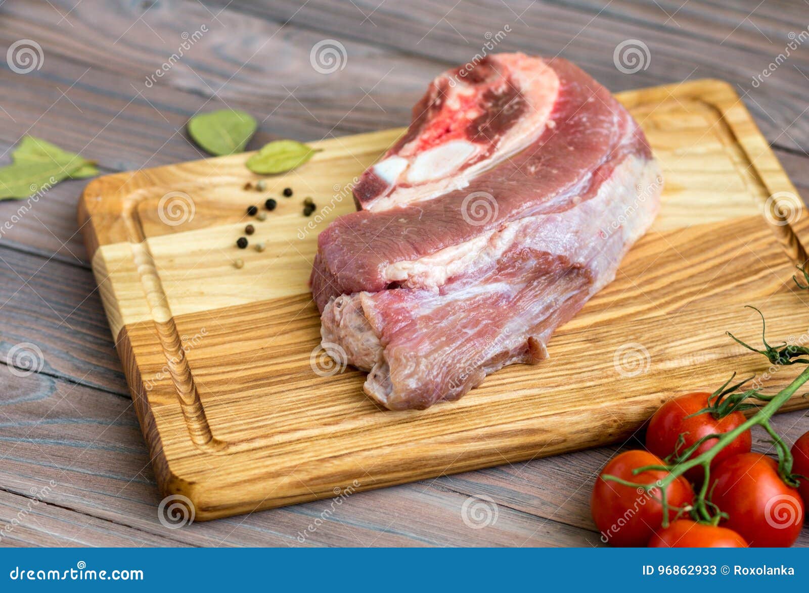 Fresh Meat on the Wooden Table Stock Image - Image of tenderloin, beef ...