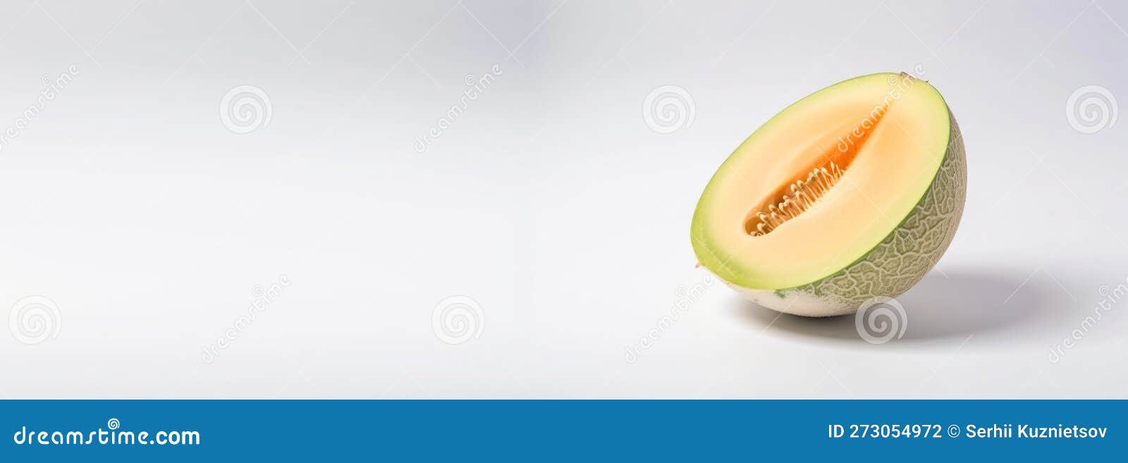 Fresh Melon Cut on a White Background, Macro. AI Generated. Header ...