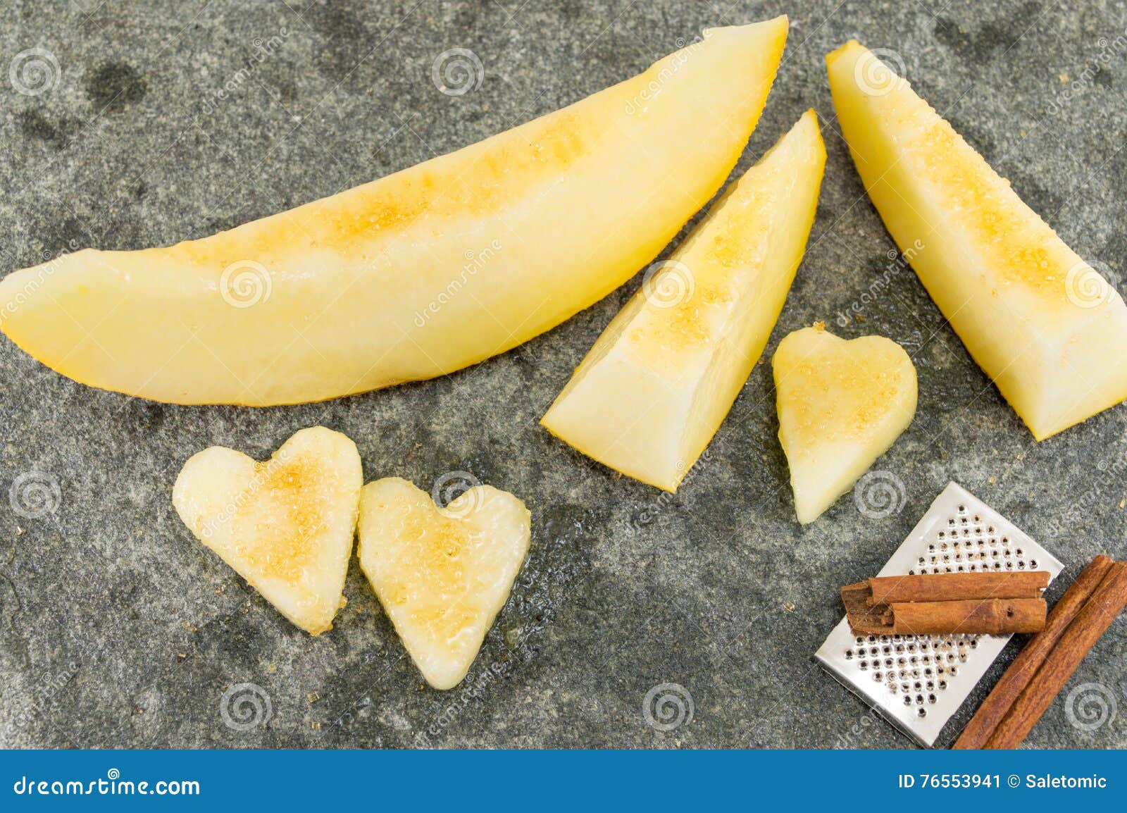 Fresh Melon Fruit on a Stone Table Stock Image - Image of heart, shaped ...