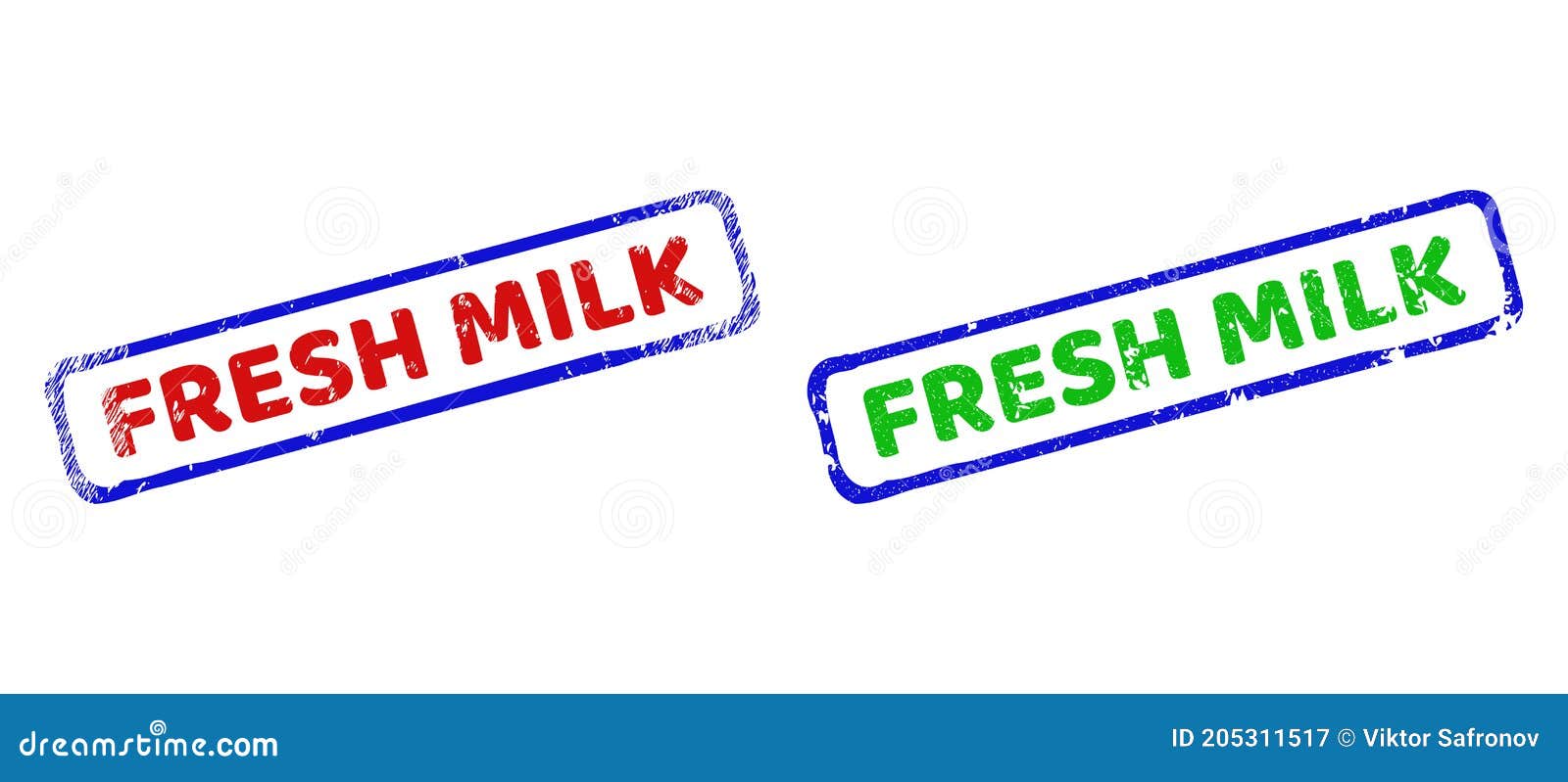 Fresh Milk Bicolor Rough Rectangular Stamps With Corroded Surfaces