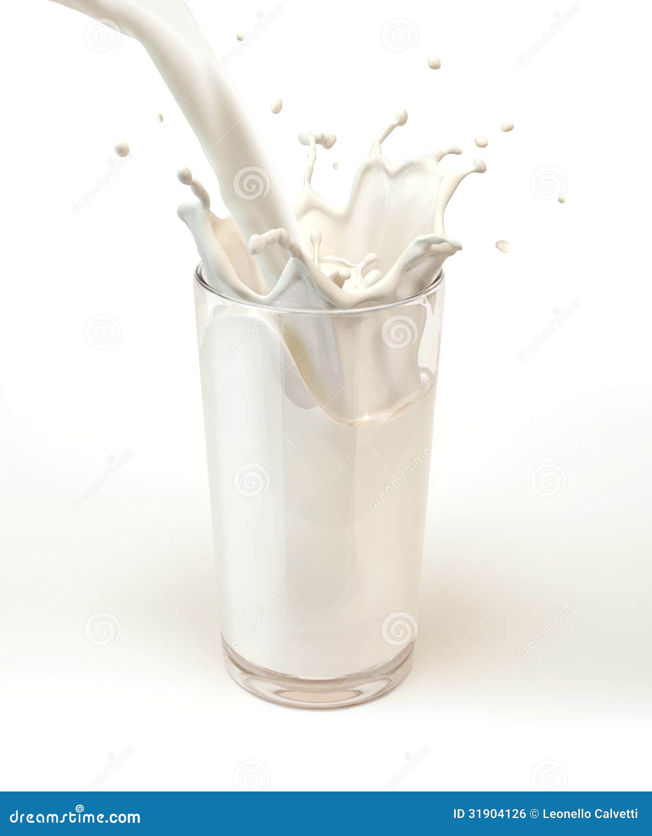 Fresh Milk Pouring into a Glass with Splash. Stock Photo - Image of ...