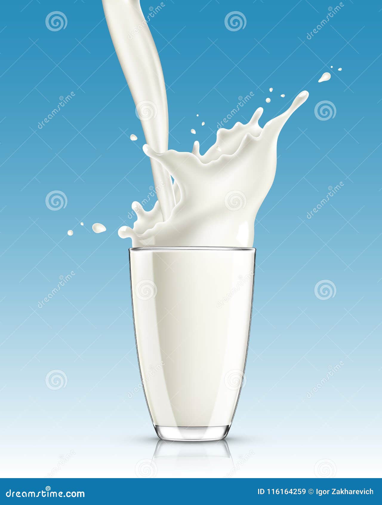 Fresh Milk Pouring into a Glass Stock Illustration - Illustration of ...