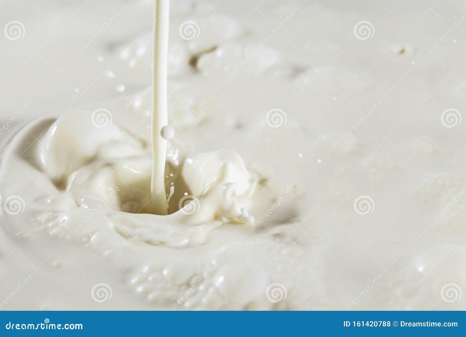 Fresh Milk. Stream of Milk with a Beautiful Spray. Stock Photo - Image ...