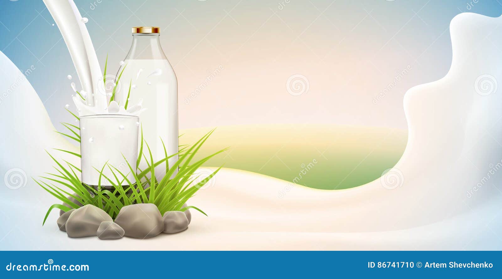 Fresh Milk Vector Background for Label Design or Advertising Needs ...