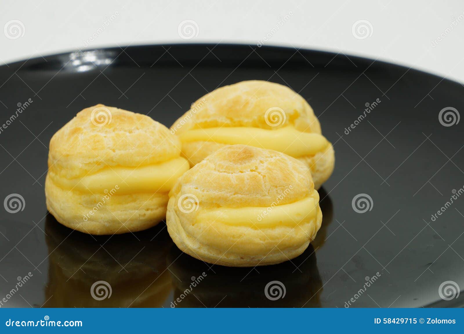 Fresh Mini Cream puffs stock image. Image of refreshment - 58429715