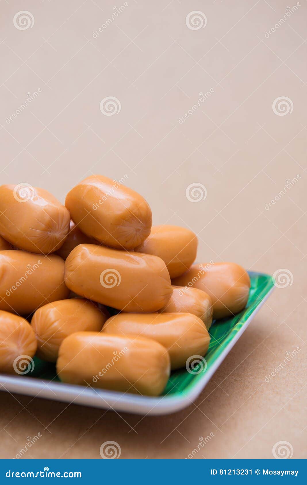 Fresh mini sausage in dish stock image. Image of appetizer - 81213231