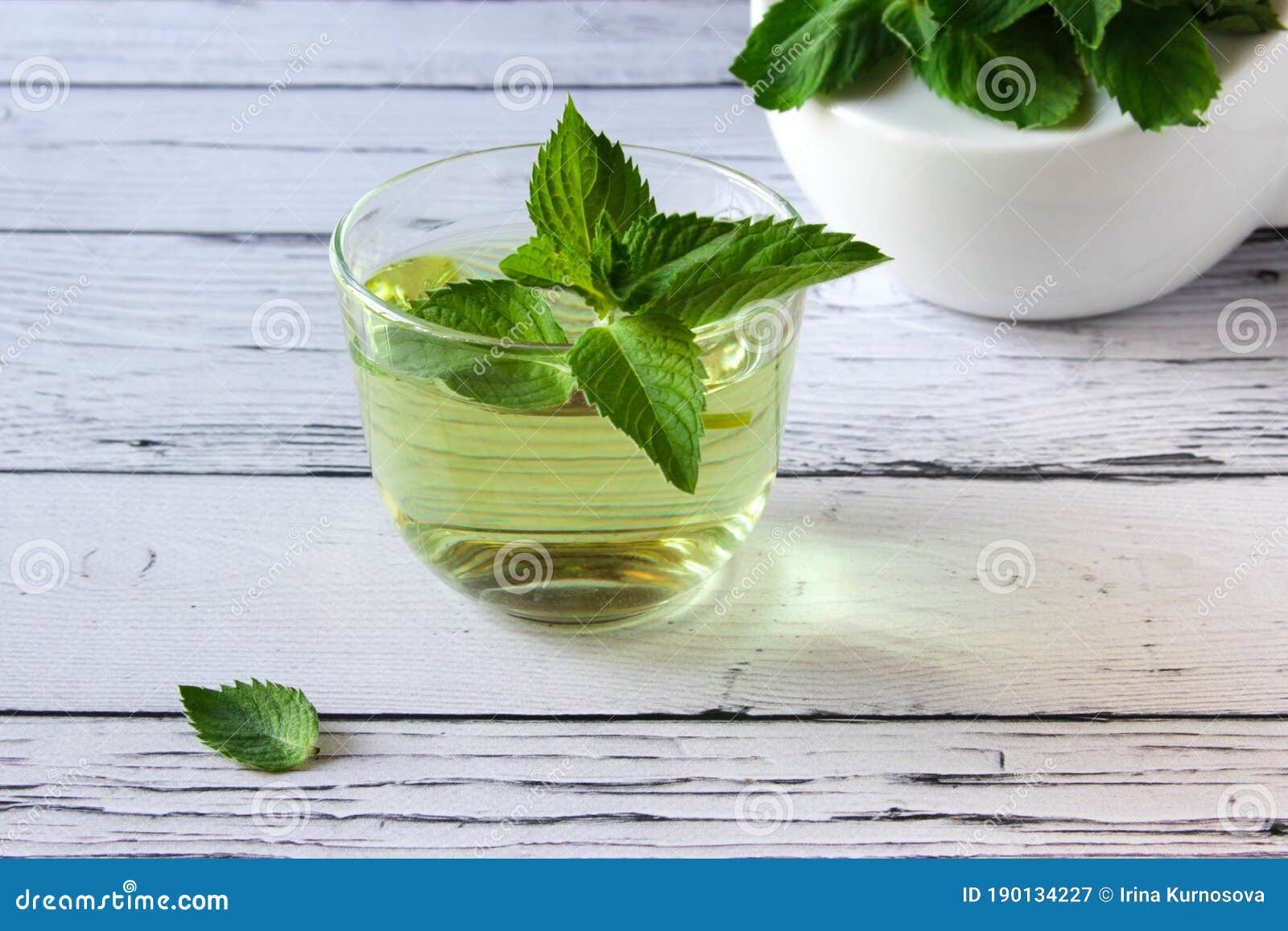 Fresh Mint Tea Concept on a Wooden Background. Mint Tea in a ...