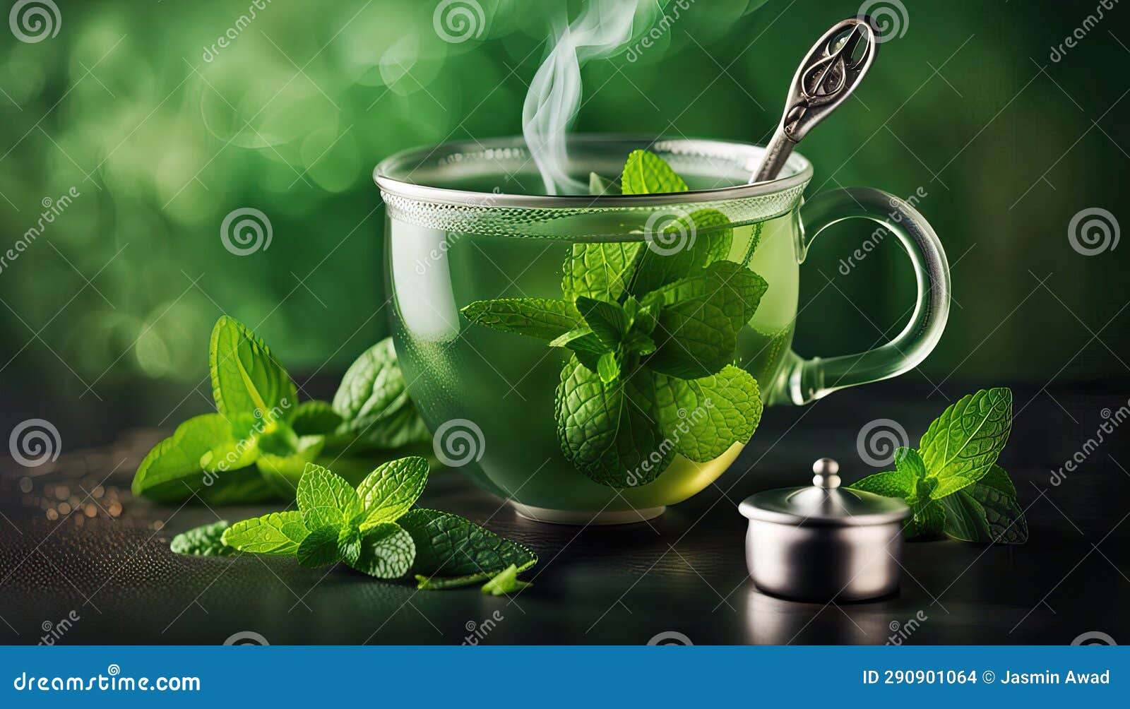 Fresh Mint Tea with Copy Space Stock Illustration - Illustration of ...