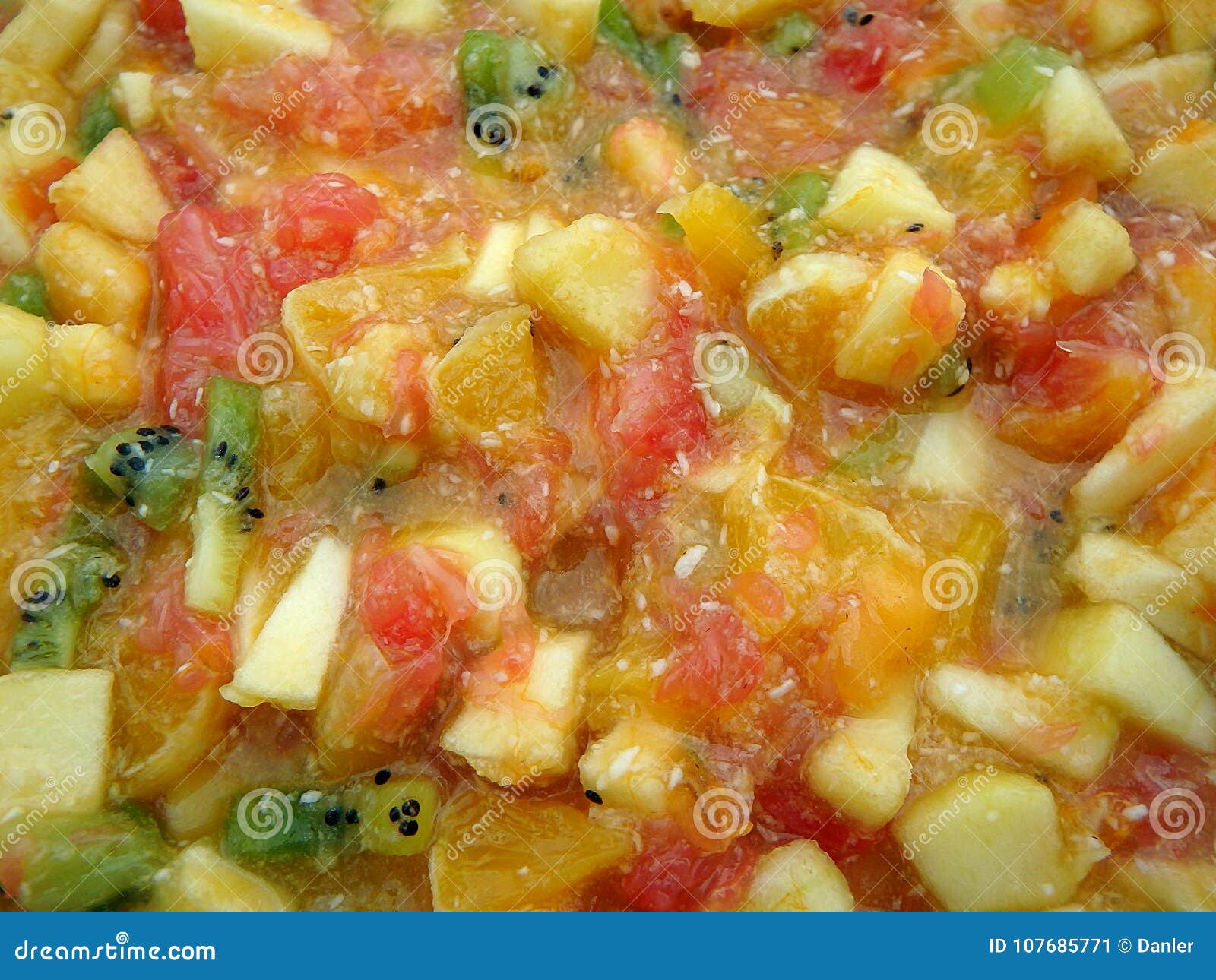 Fresh mixed fruit salad stock image. Image of breakfast - 107685771