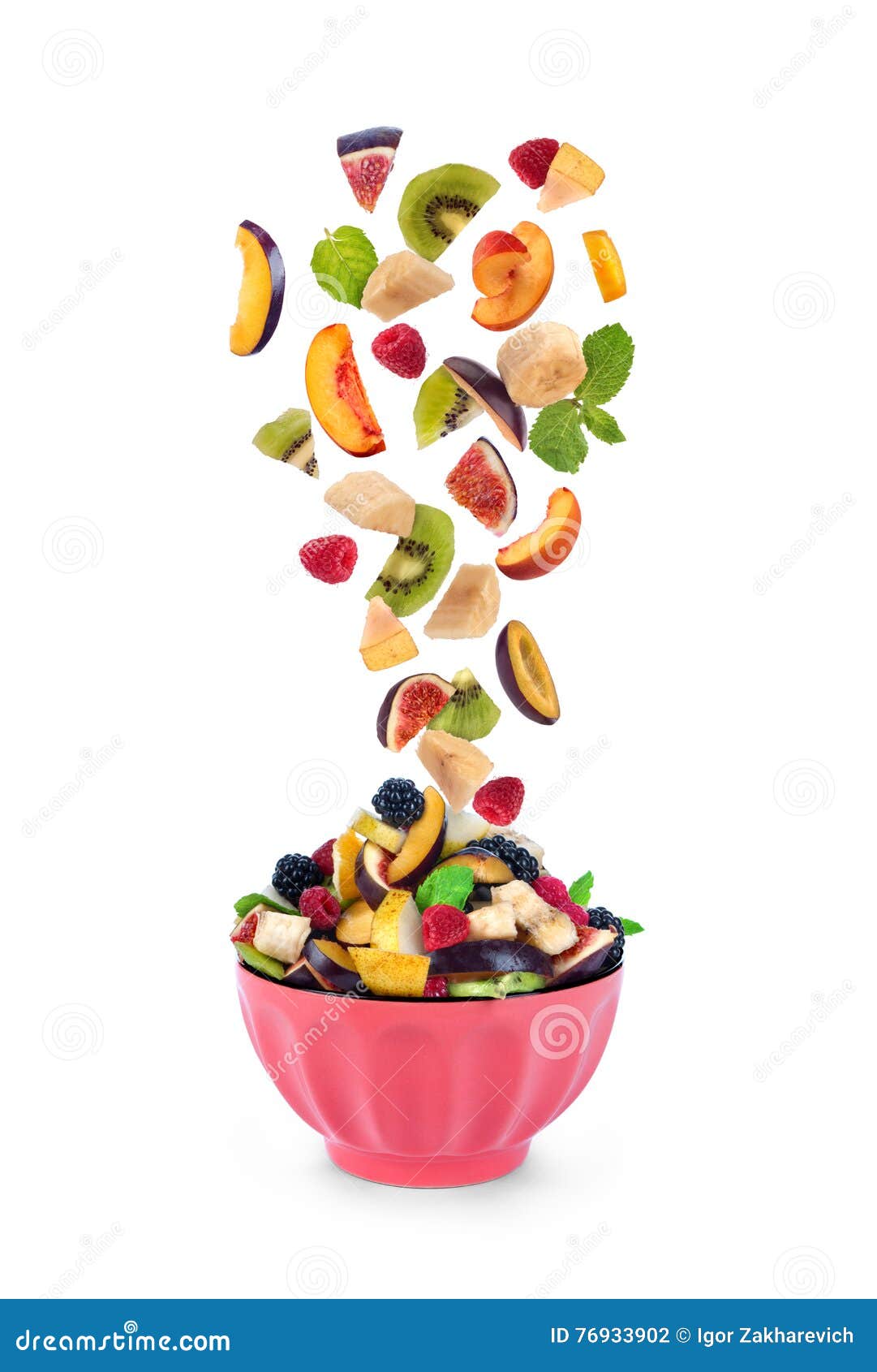 Fresh Mixed Fruits Falling into Stock Photo - Image of freshness, menu ...