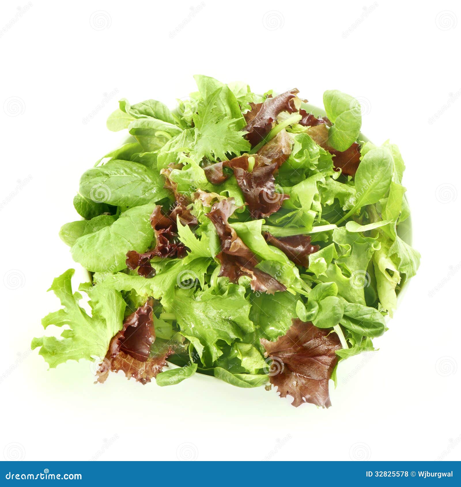 Fresh Mixed Salad in a Bowl Top View Stock Photo - Image of freshness ...