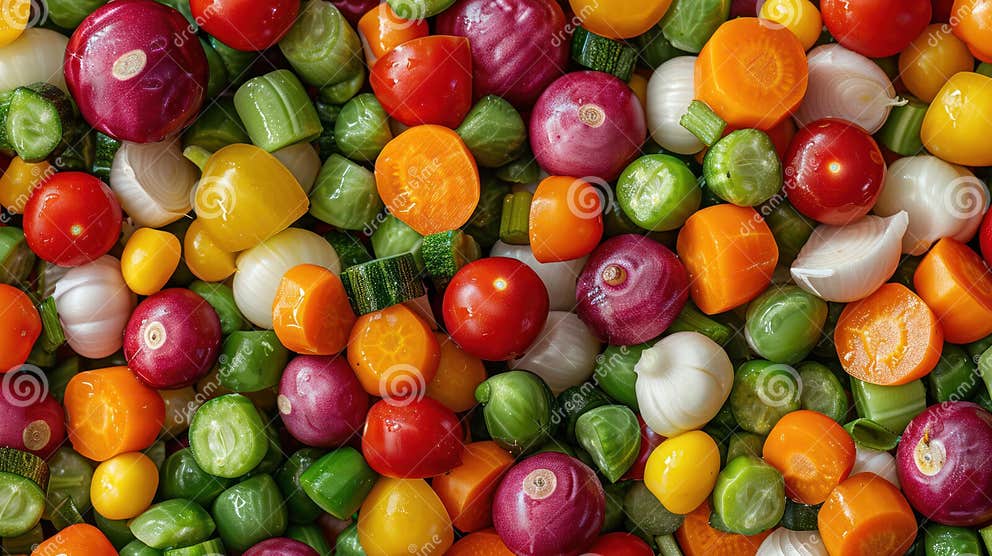 Fresh Mixed Vegetable Seamless Texture Pattern - Repeatable & Tileable ...