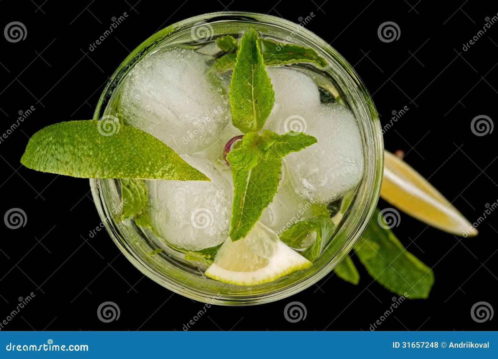 Fresh Mojito Cocktail Top View Stock Photo - Image of refreshing ...