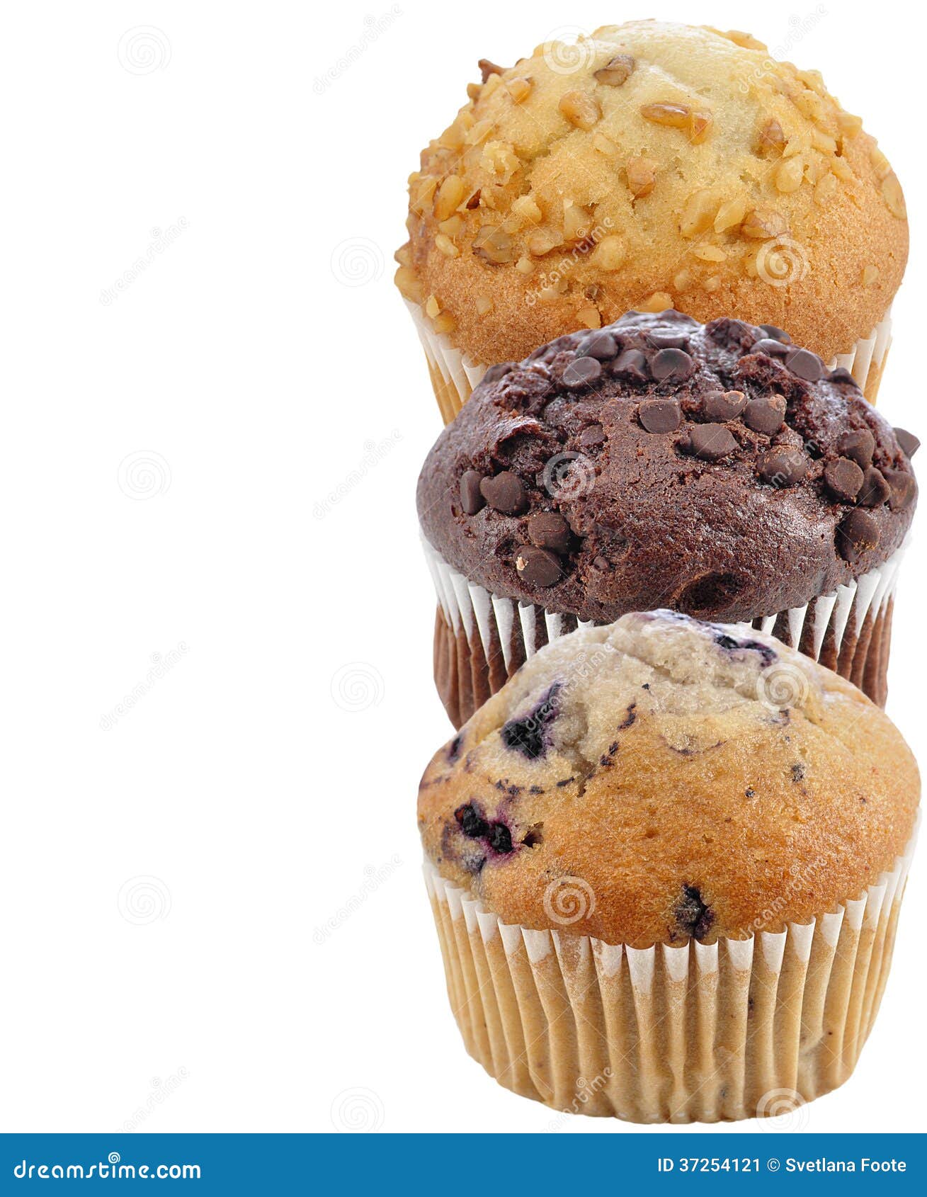 Fresh Muffins stock image. Image of isolated, white, snack - 37254121