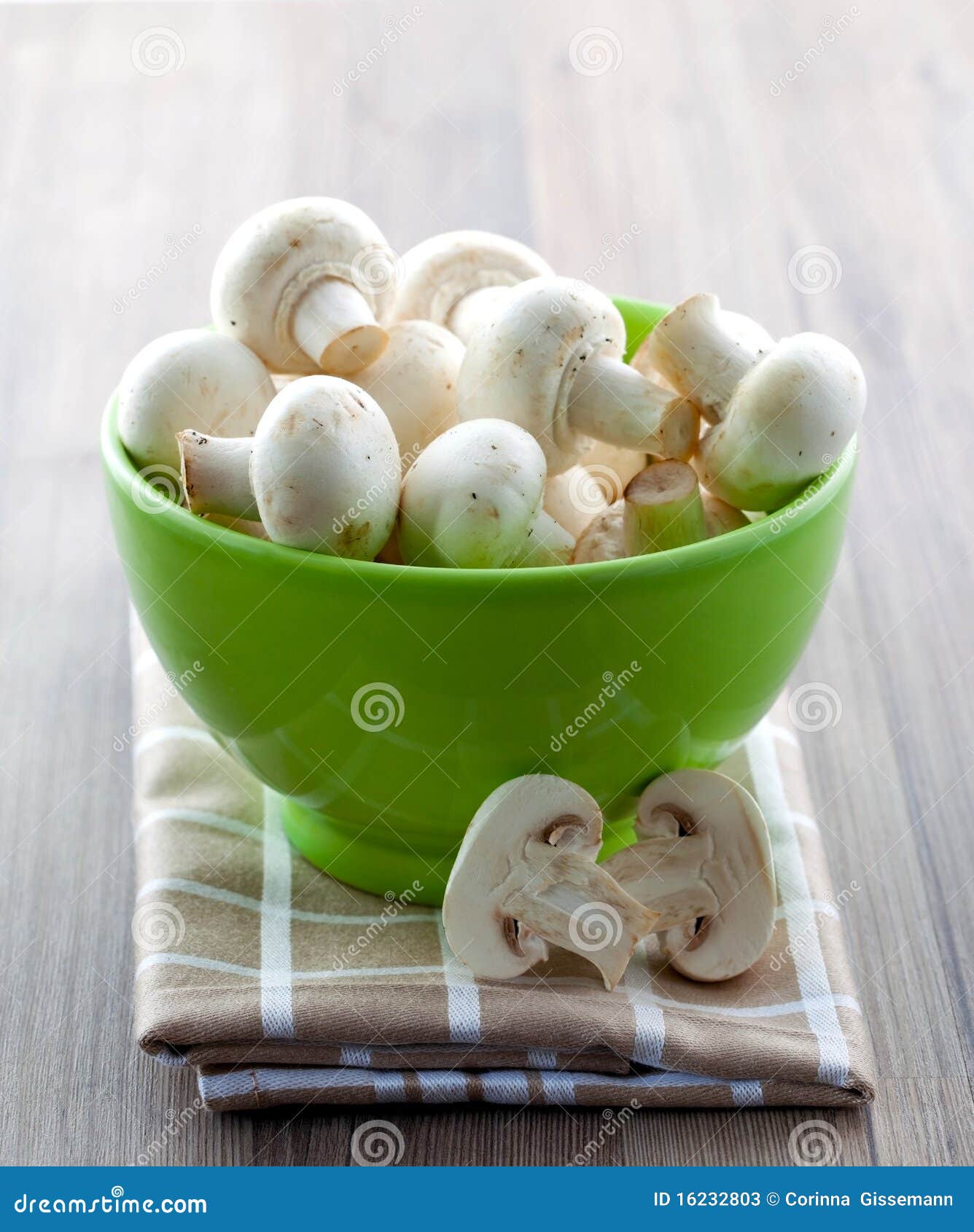 Fresh mushroom stock image. Image of green, closeup, dishtowel - 16232803